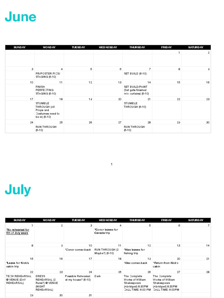 Sunday Monday Tuesday Wednesday Thursday Friday Saturday | PDF | Leisure