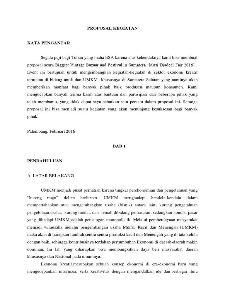 Proposal Kegiatan KMD Pendahuluan | PDF