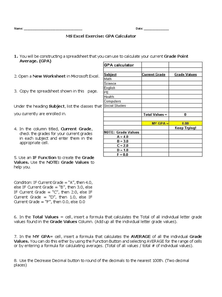 MS Excel Exercise | PDF