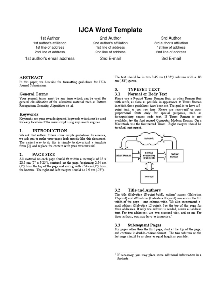 IJCA Word Template: 1st Author 2nd Author 3rd Author | PDF | Typefaces | Times New Roman