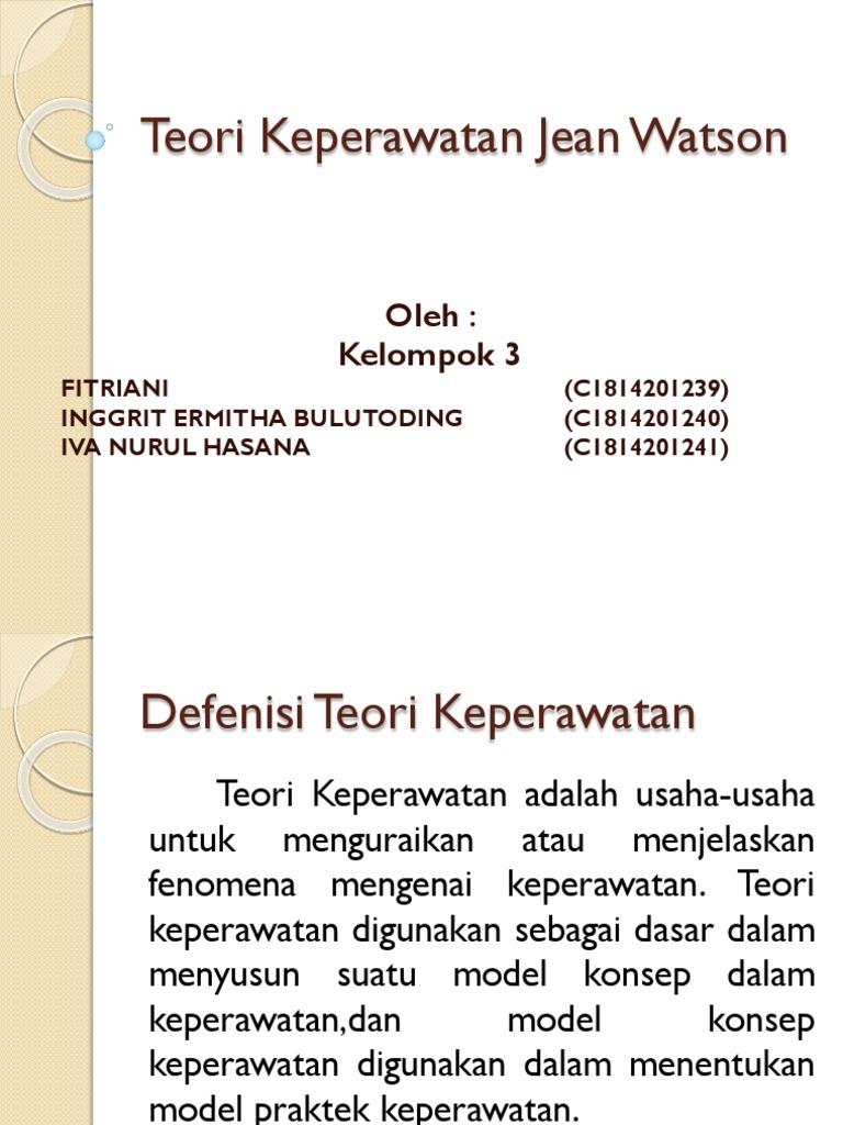 Teori Keperawatan Menurut Jean Watson | PDF