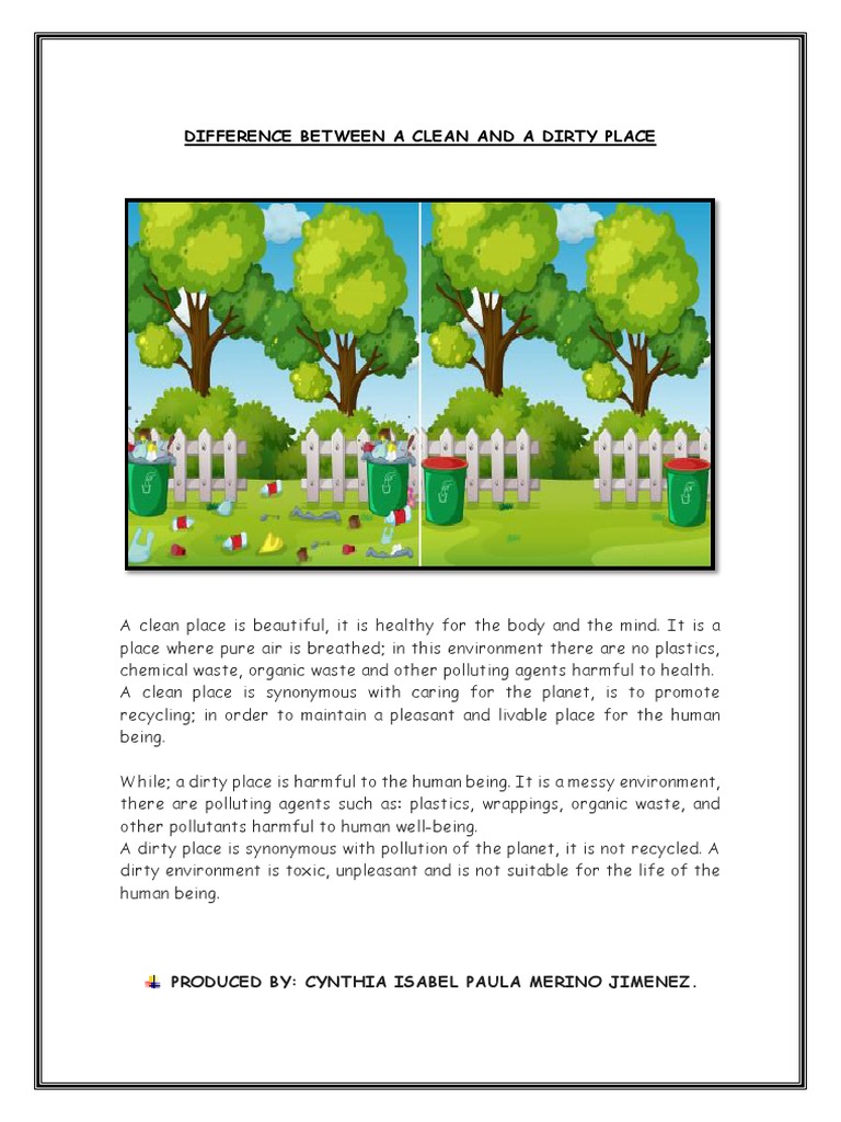 Difference Between A Clean and A Dirty Place | PDF