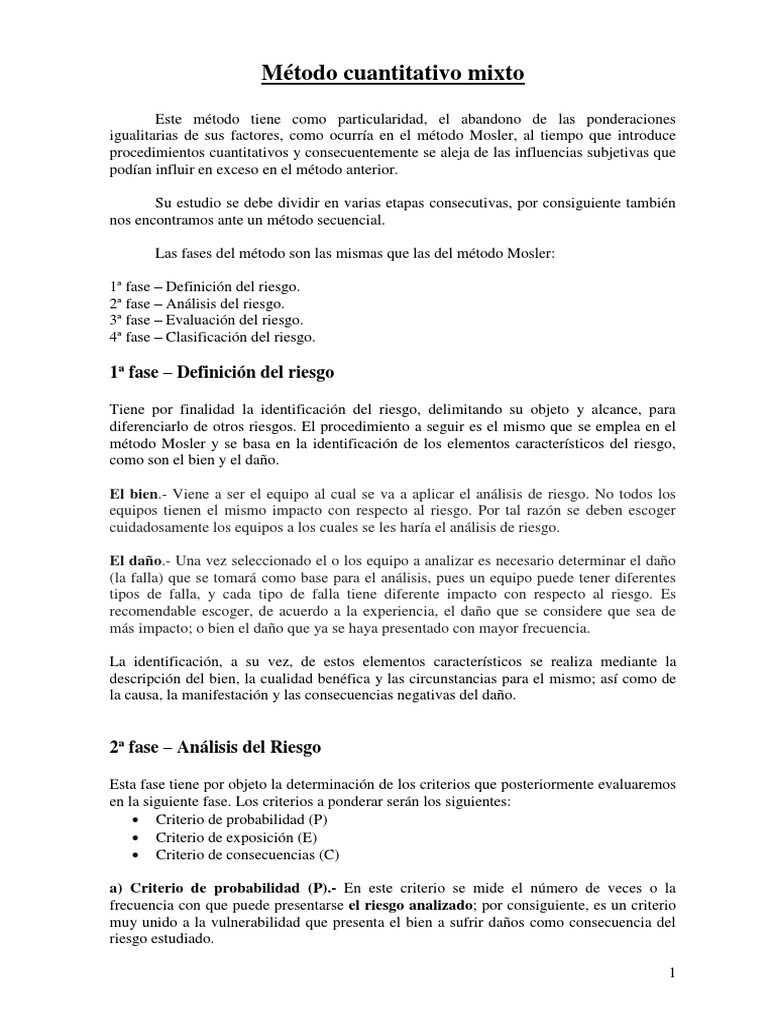 Método Cuantitativo Mixto | PDF | Probabilidad | Riesgo
