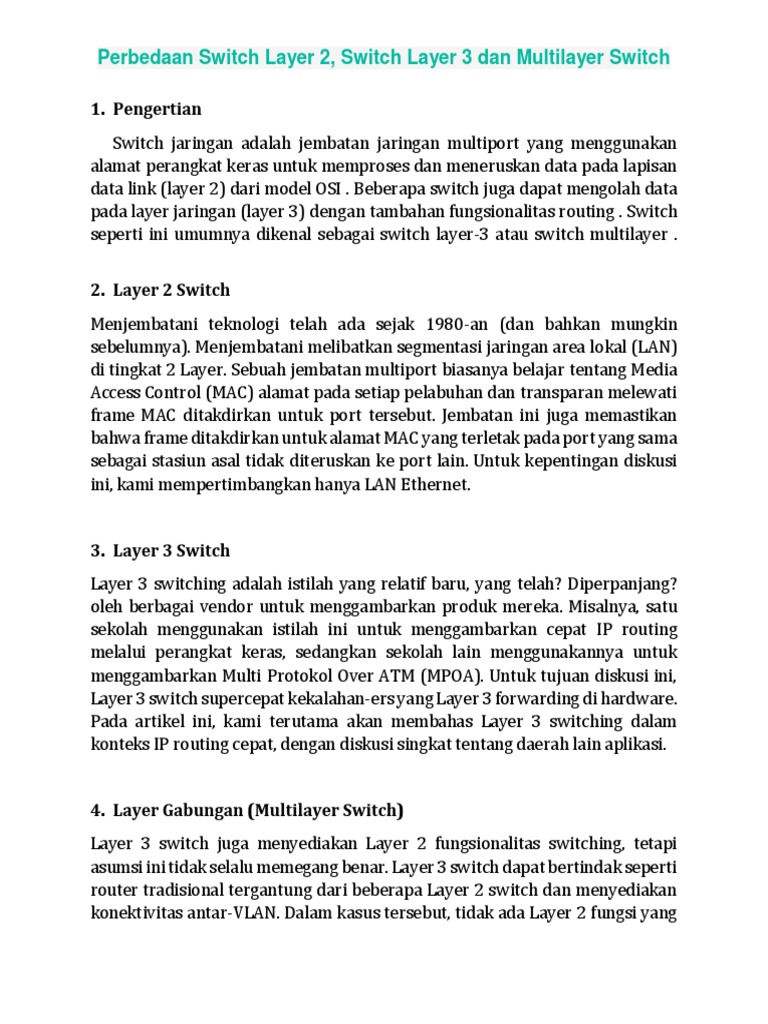 Pengertian Dengan Mengetahui Perbedaan Layer 2 Dan 3 Pada Switch, Kita ...