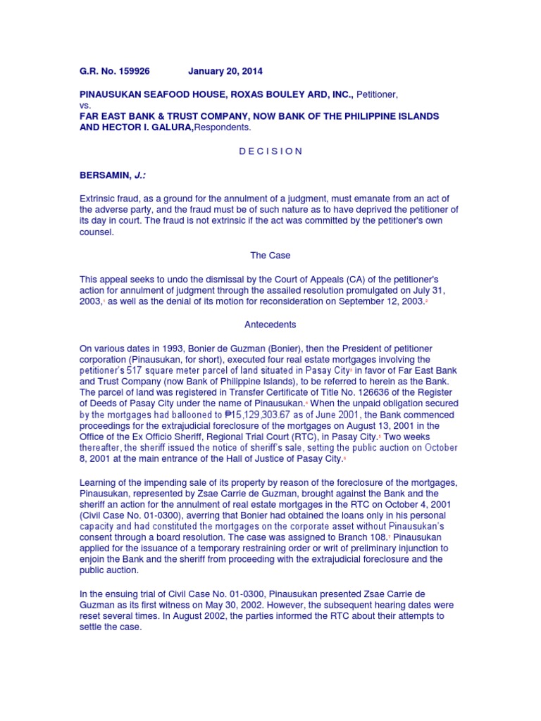 Petition For Annulment of Judgment | PDF | Laches (Equity) | Lawsuit