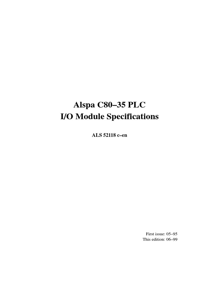 Alspa | PDF | Programmable Logic Controller | Power Supply