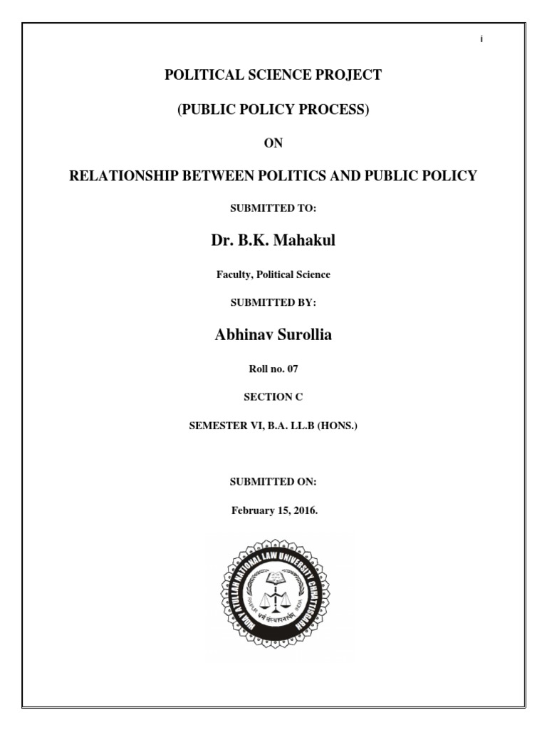 Political Science Project | PDF | Policy | System