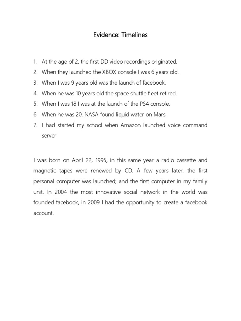 Evidence Timelines | PDF