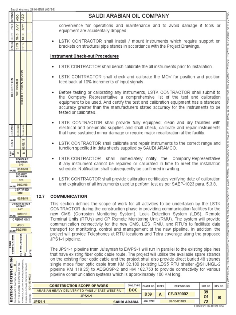 Communication Scope of Work BI-10-01483-0002 | PDF | Communications ...