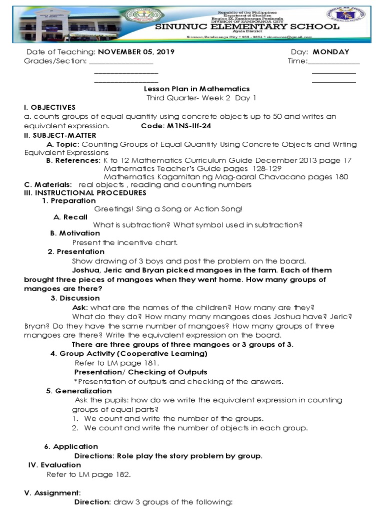 MATH-WEEK-2-Q3 | Lesson Plan | Curriculum