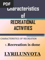 Active and Passive Recreation Examples | PDF
