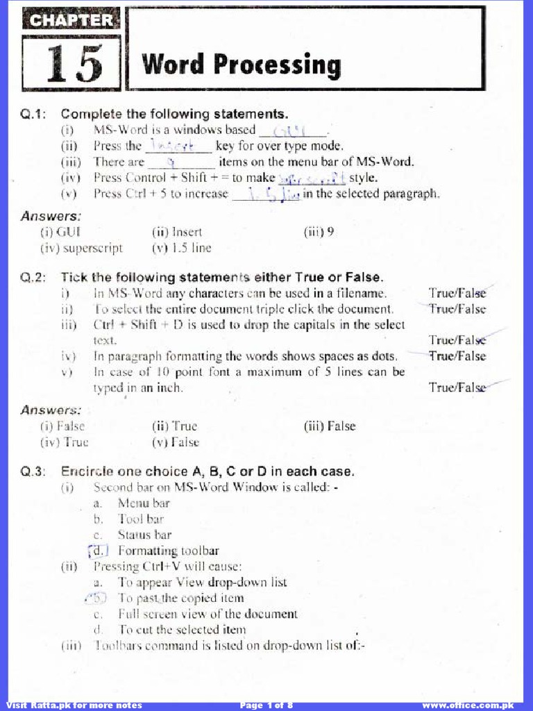Important Notes of 9th Class Computer Science Chapter 15 | PDF ...