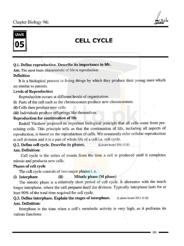 Important Notes of 9th Class Biology Chapter 5