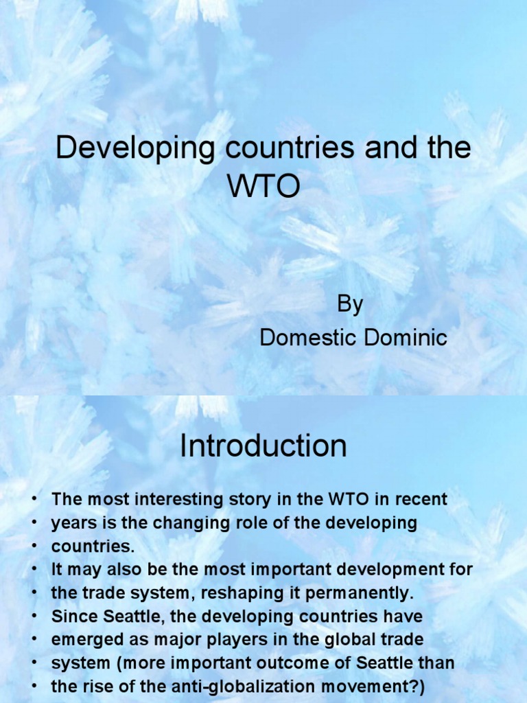 Developing Countries and The WTO | PDF | World Trade Organization ...
