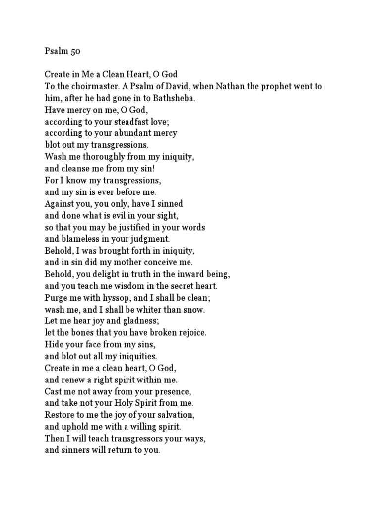 Psalm 51 | PDF | Sin | Psalms