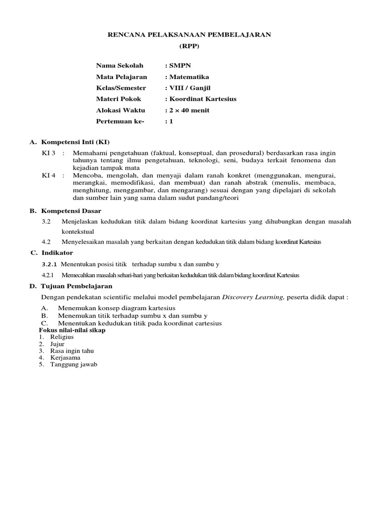 RPP Discovery Learning | PDF