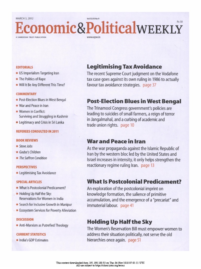 Economic and Political Weekly Vol. 47, No. 9, MARCH 3, 2012 | PDF