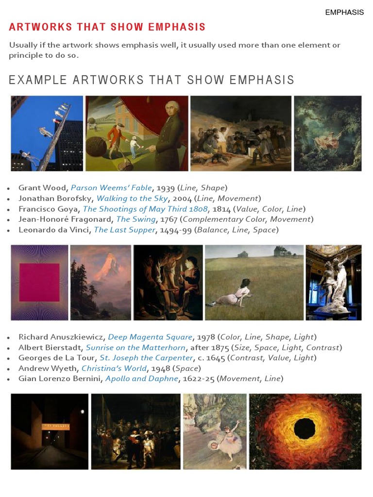 Emphasis Pdf Paintings Art Media