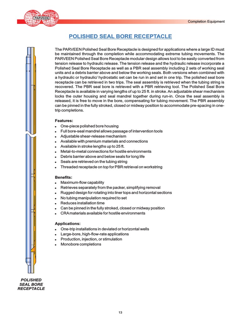 Polished Seal Bore Receptacle Overview | PDF | Pipe (Fluid Conveyance ...