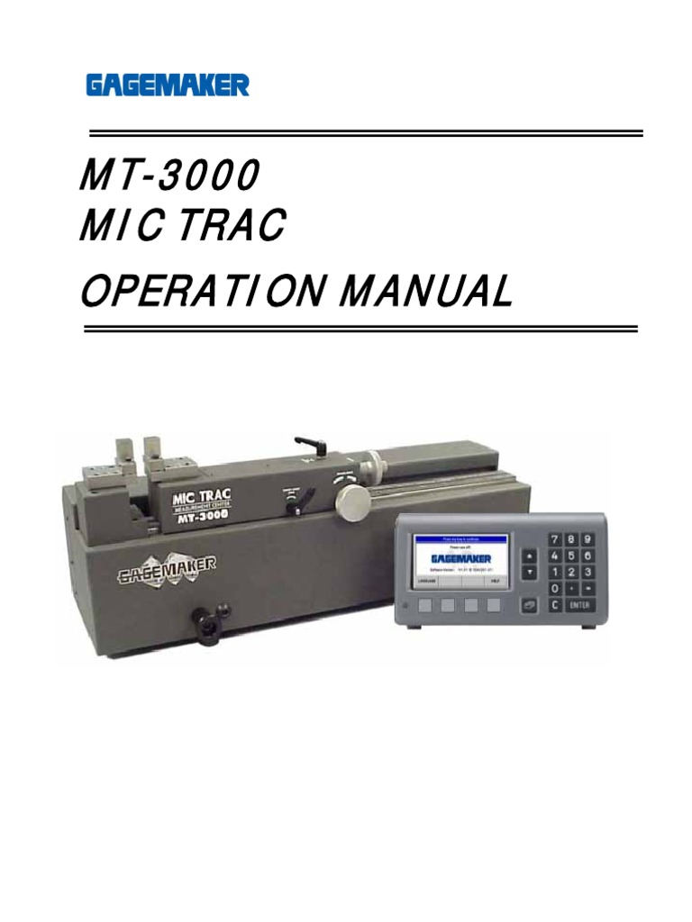 MT-3000 Operations Manual | PDF | Electrical Connector | Calibration