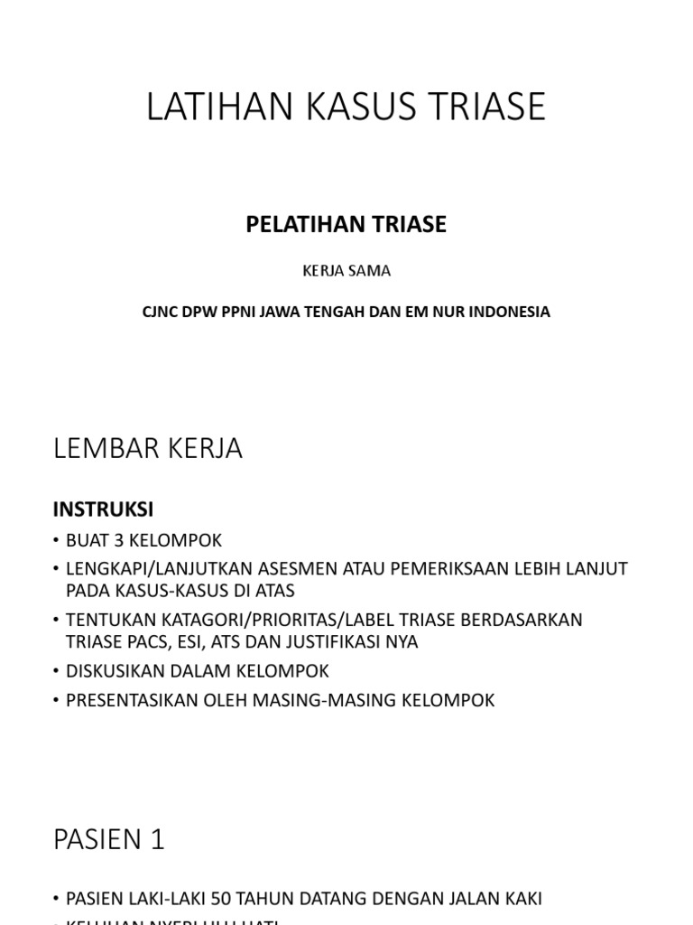Latihan Kasus Triase | PDF