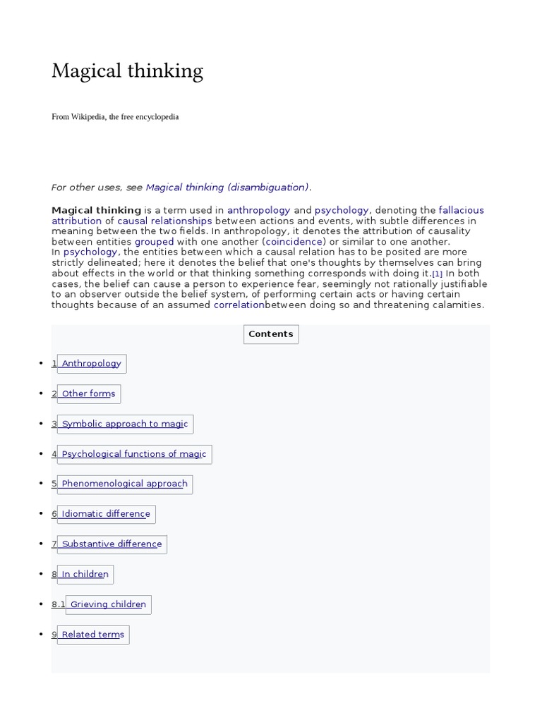 Magical thinking explained | PDF | Magical Thinking | Behavioural Sciences
