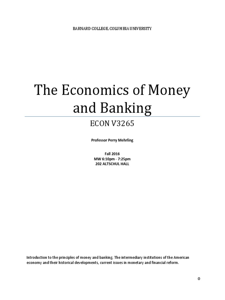 Economics of Money and Banking Course | PDF | Money | Central Banks