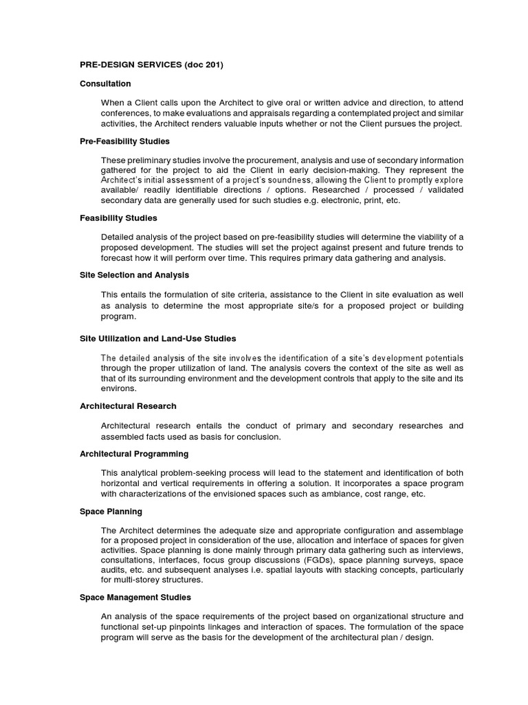 Comprehensive Architectural Services | PDF | Construction Management ...