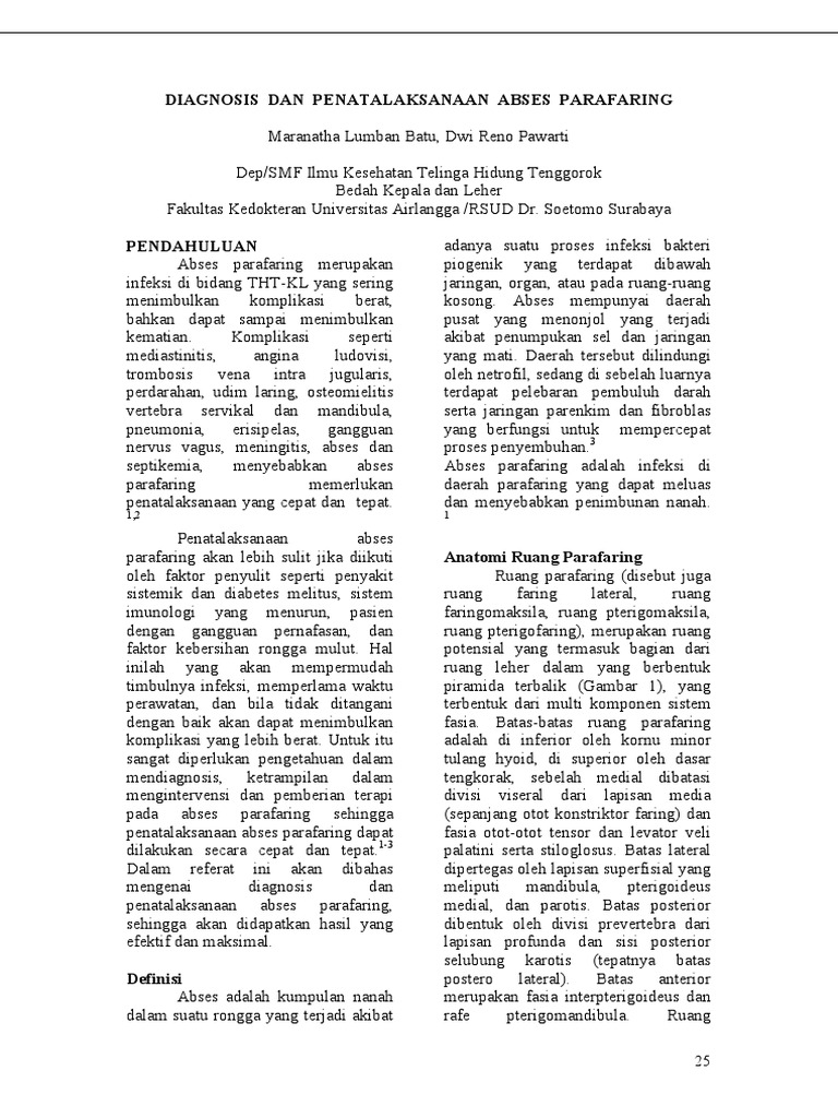 Tatalaksana Abses Parafaring | PDF