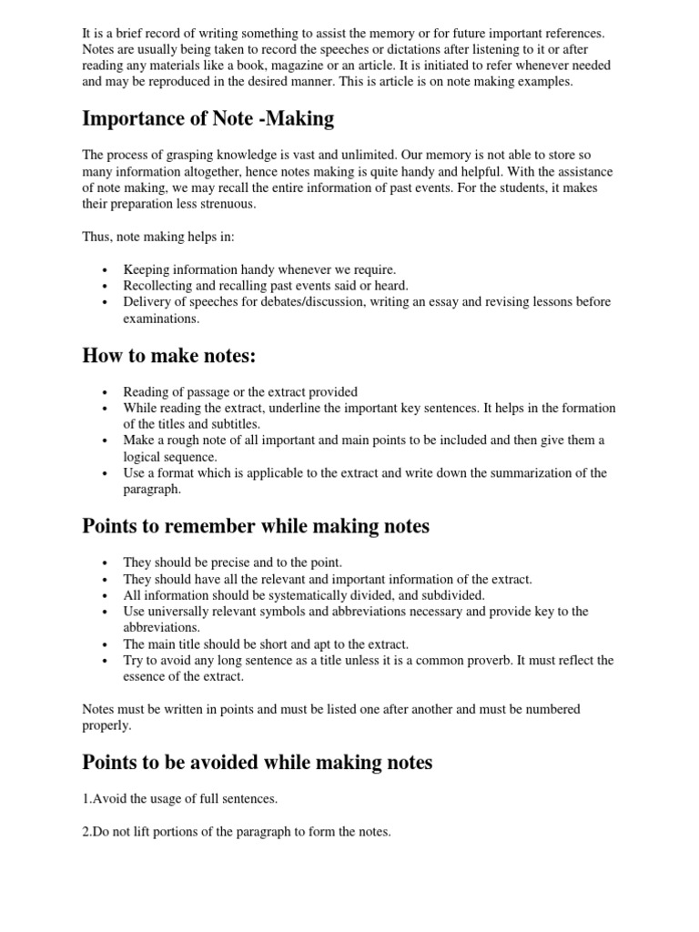 Note Making & Copy Writing | PDF | Copywriting | Business