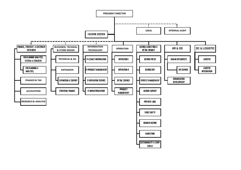 Organizational Chart for a Large Multinational Corporation Showing the ...