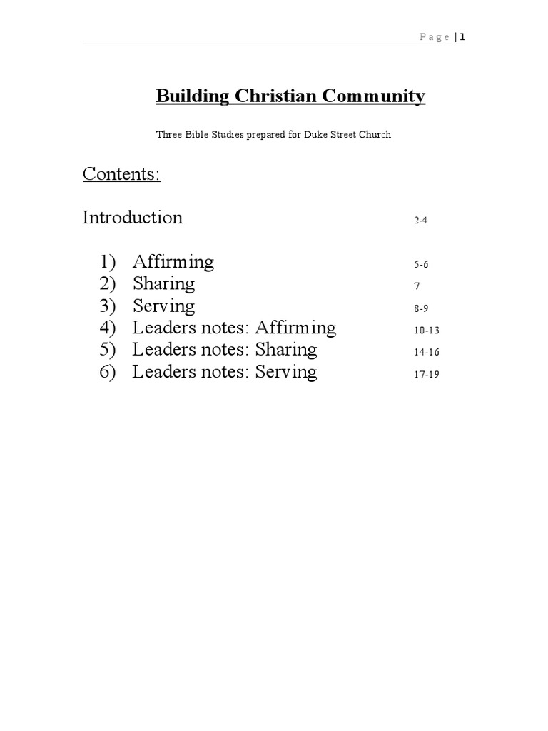 Bible Studies on Christian Community | PDF | Abrahamic Religions | Paul ...