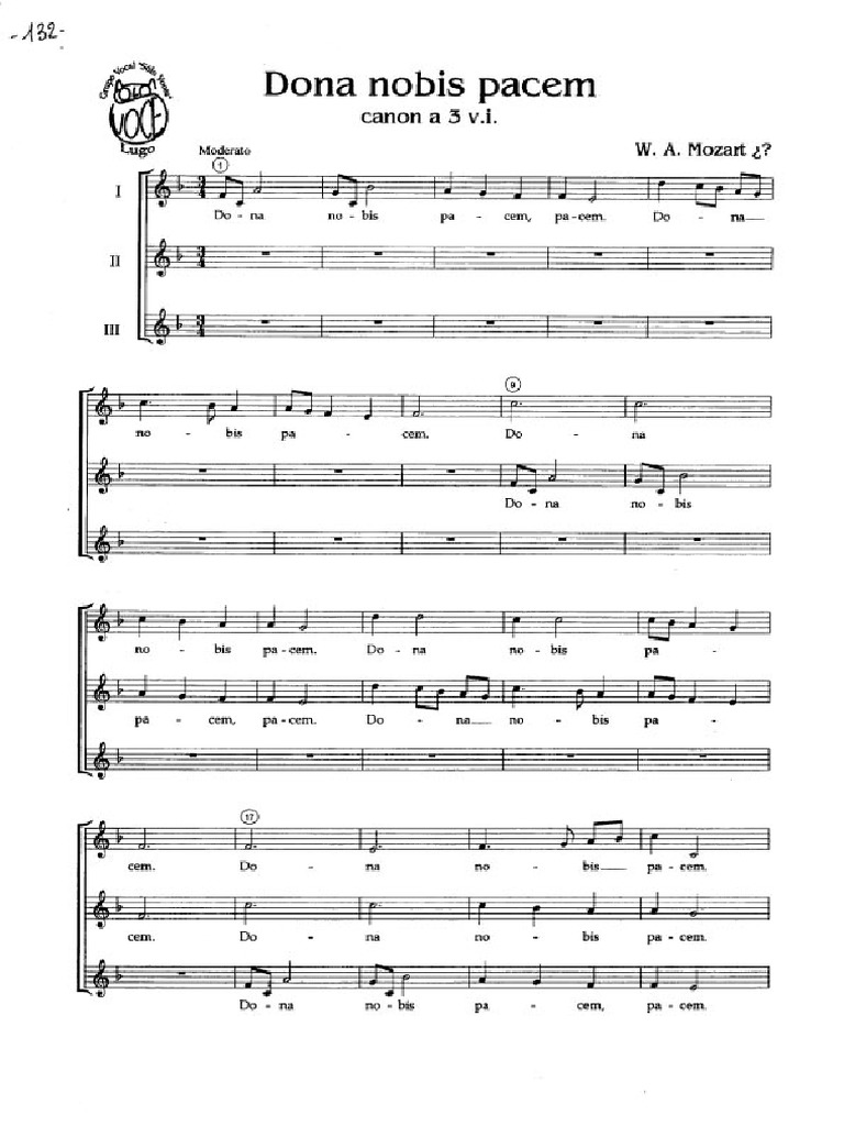 Dona Nobis Pacem, Canon, W.a.mozart | PDF