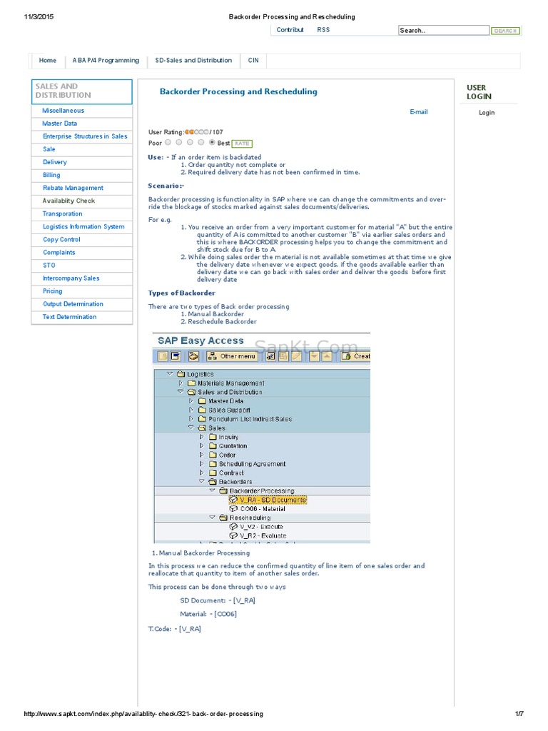 Backorder Processing and Rescheduling | PDF | Delivery (Commerce) | Information Technology