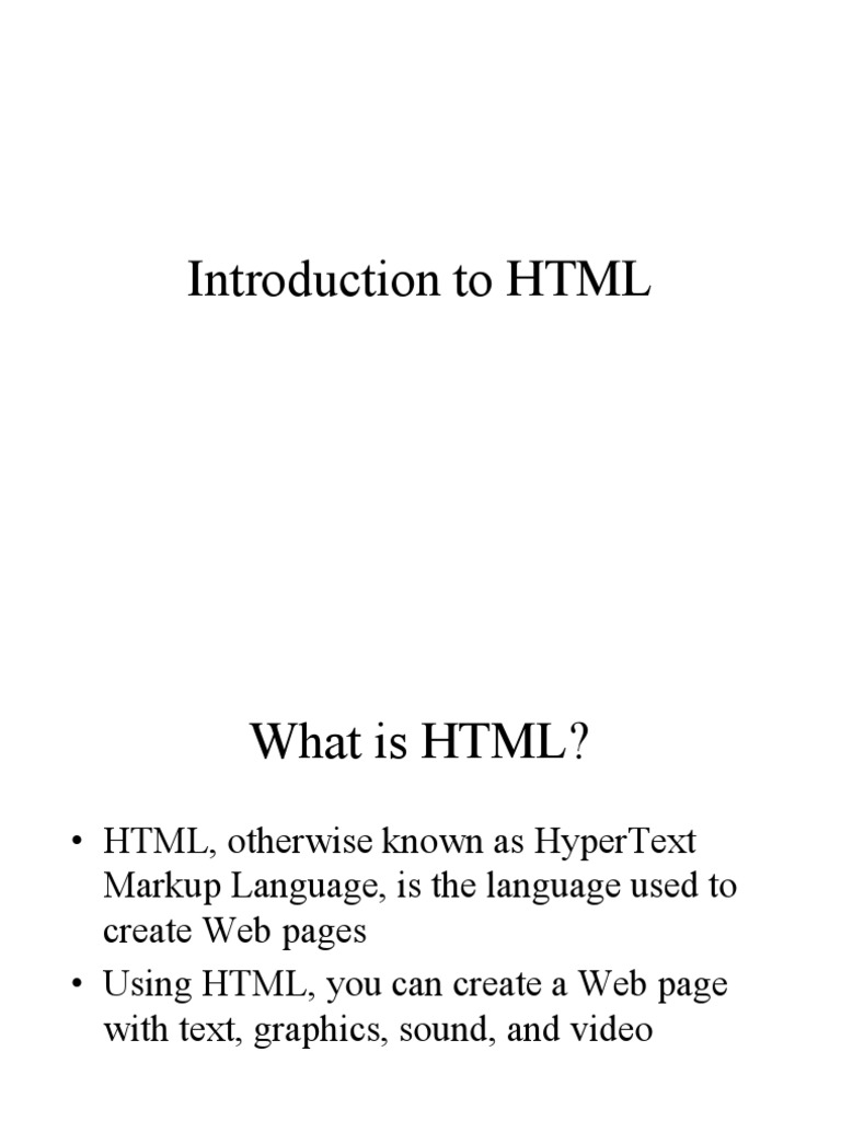 Intro Html Pdf Html Element Html