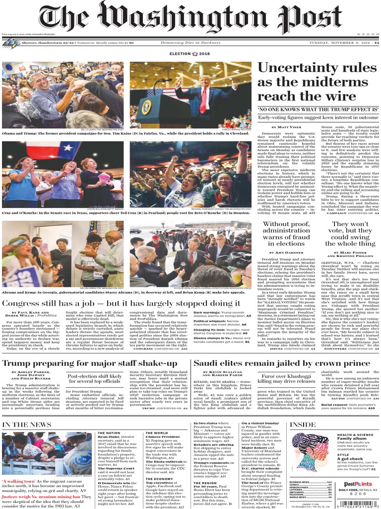 2018-11-06 The Washington Post | PDF | Donald Trump | American Government