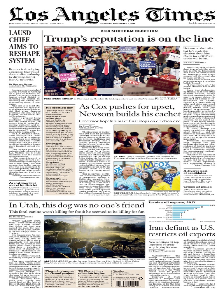 2018-11-06 Los Angeles Times | PDF | Democratic Party (United States ...