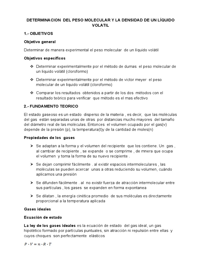 Practica #1 Laboratorio Fisicoquimica UMSS | PDF | Gases | Cantidad
