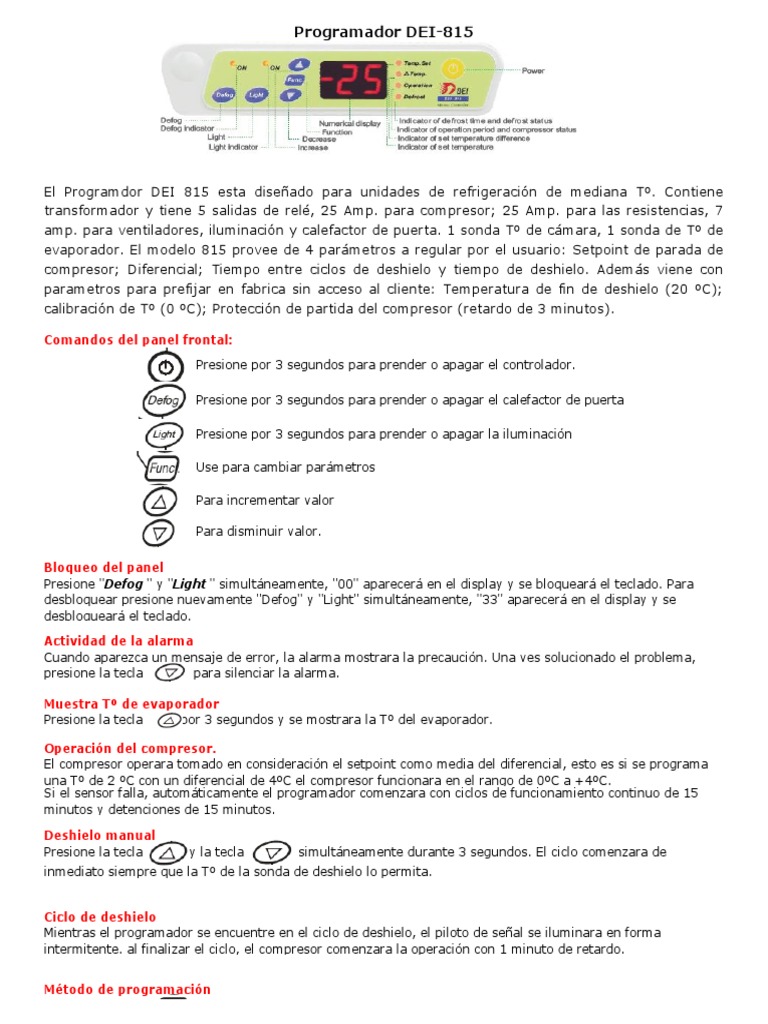 Guía de Uso del Programador DEI-815 | PDF | Diodo emisor de luz ...