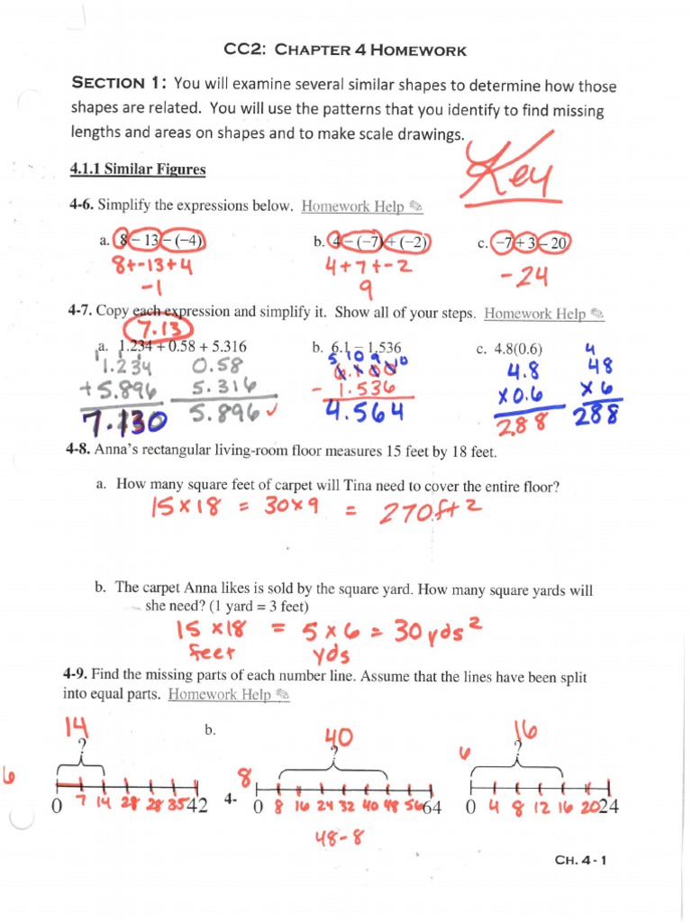 cc2 - Chapter 4 Section 1 Homework Solutions | PDF