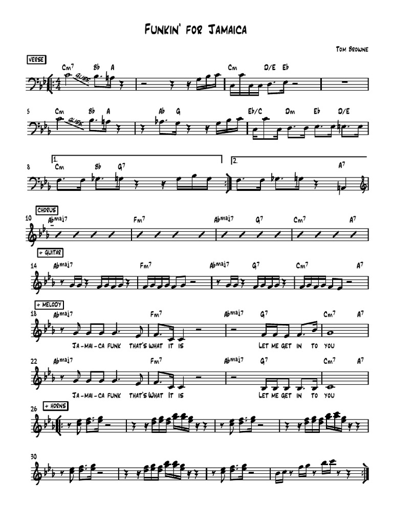 Jamaica Funk Lead Sheet | PDF | Musical Forms | Songs