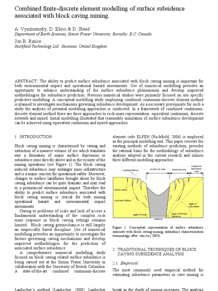 Block Caving Subsidence Modeling /// For More Info Link To: Https ...