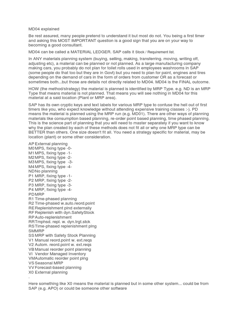 MD04 Explained | PDF | Business