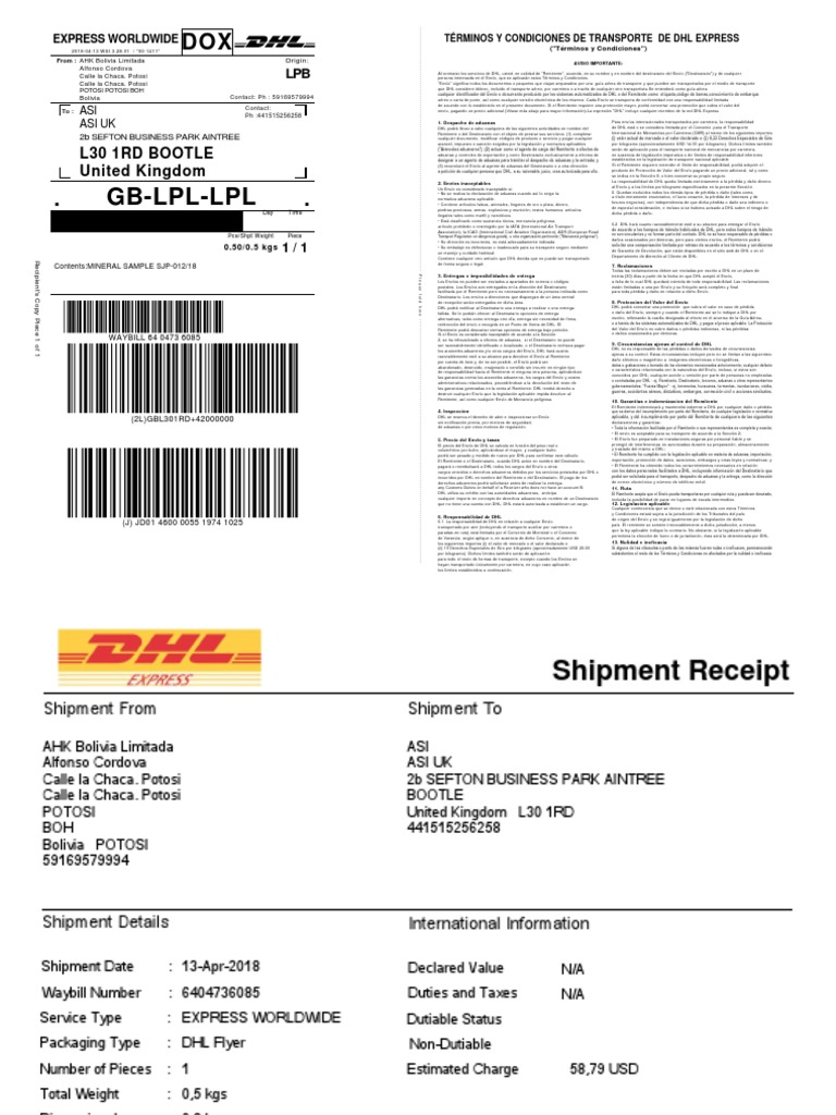 Guia DHL | PDF | aduana | Industrias