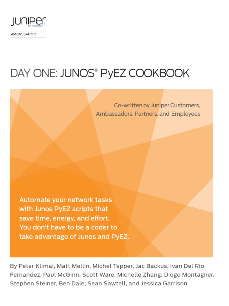 Day One:: Junos Pyez Cookbook | PDF | Computer Network | Automation
