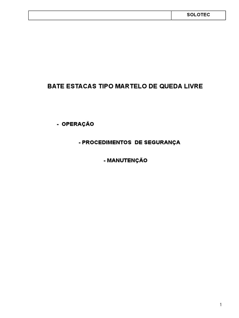 Bate Estacas - Manual1 | PDF | Martelo | Corrosão