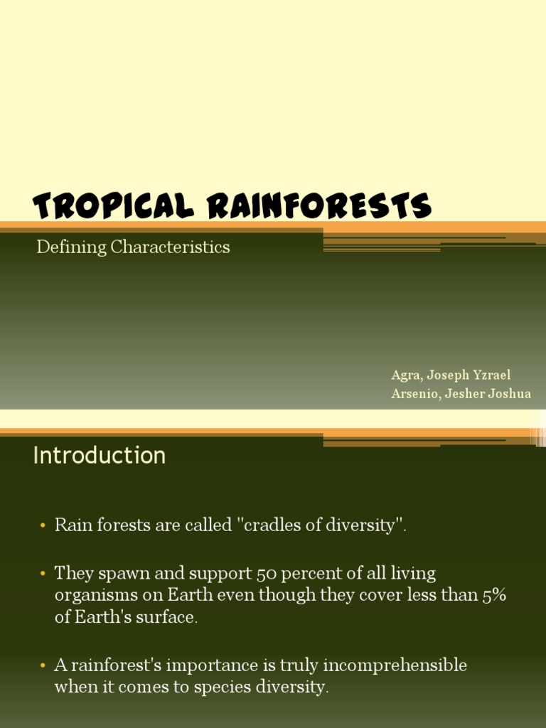 Tropical Rainforests: Defining Characteristics | PDF | Rainforest ...