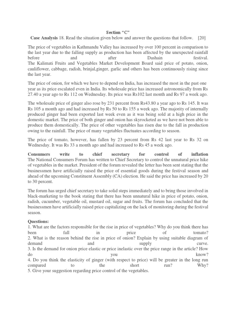 Case Study of Economics | PDF | Demand | Price Elasticity Of Demand