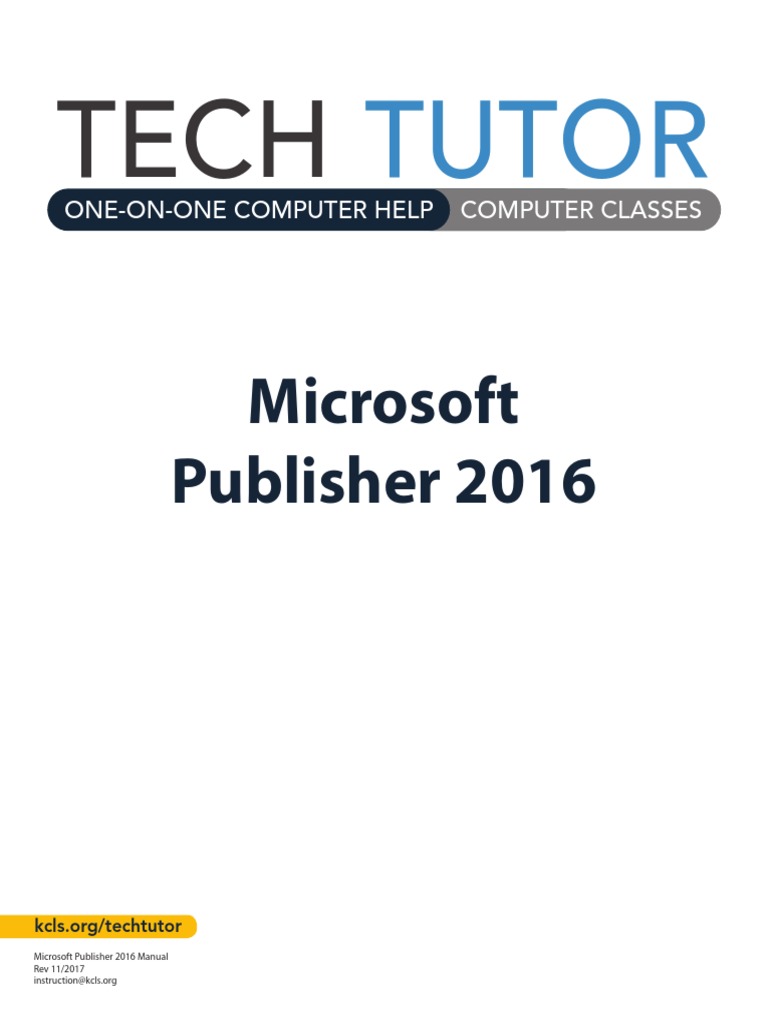 Microsoft Publisher 2016: Tutor | PDF | Graphical User Interfaces ...