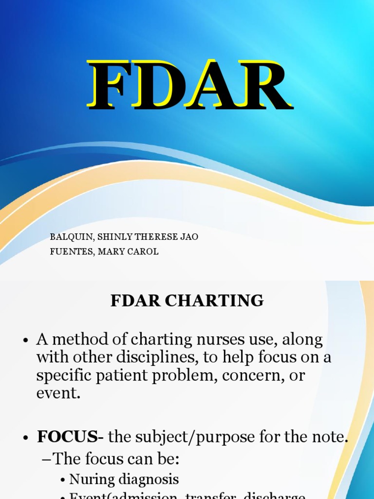 FDAR | PDF | Patient | Dose (Biochemistry)